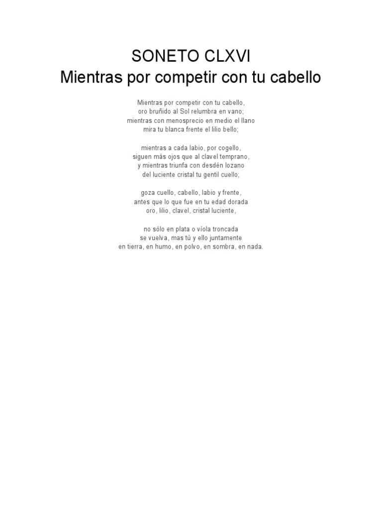 SONETO CLXVI Luis de Gongora | PDF