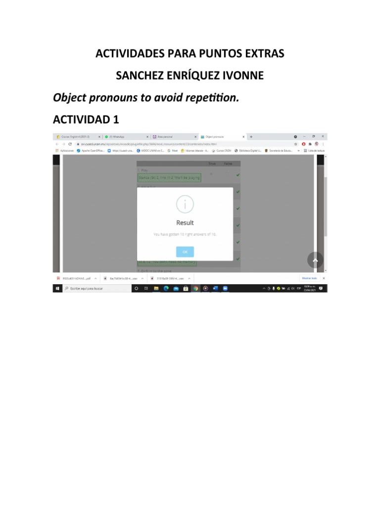 Actividades para Puntos Extra 1 | PDF