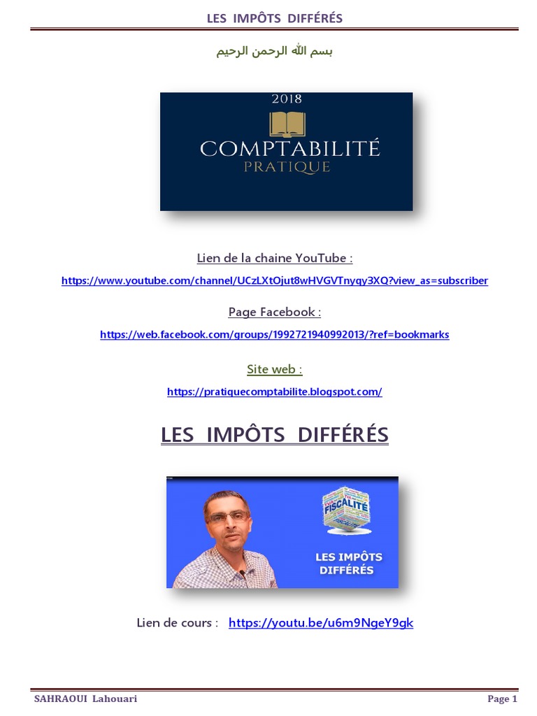 Impôts Différés : Actifs et Passifs | PDF | Taxe d'entreprise ...