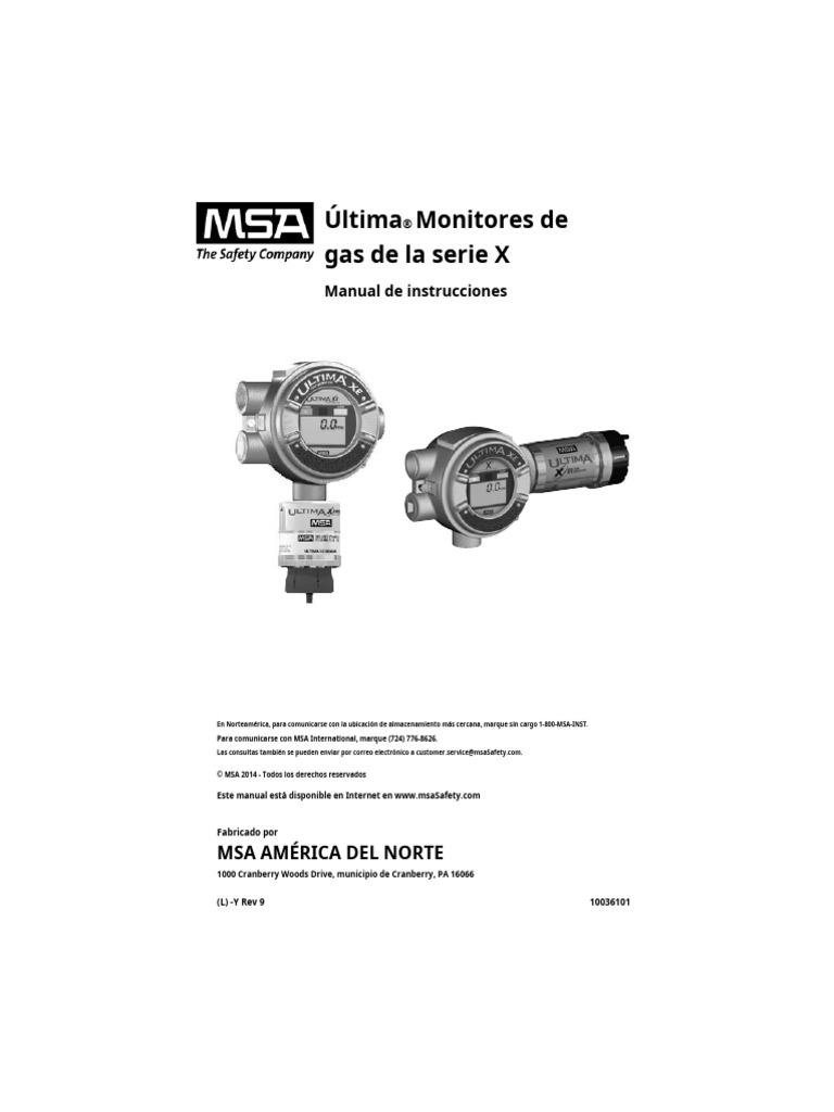 Ultima+X+Series+Instruction+Manual+ +en MSA - En.es | PDF | Metano ...