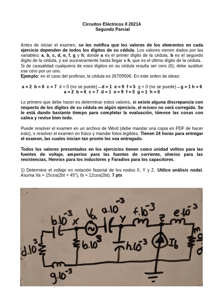 Segundo Parcial - Circuitos Eléctricos II 2021A | PDF