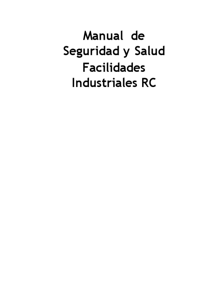 Manual de Seguridad y Salud | PDF | Seguridad | Seguridad y salud ...