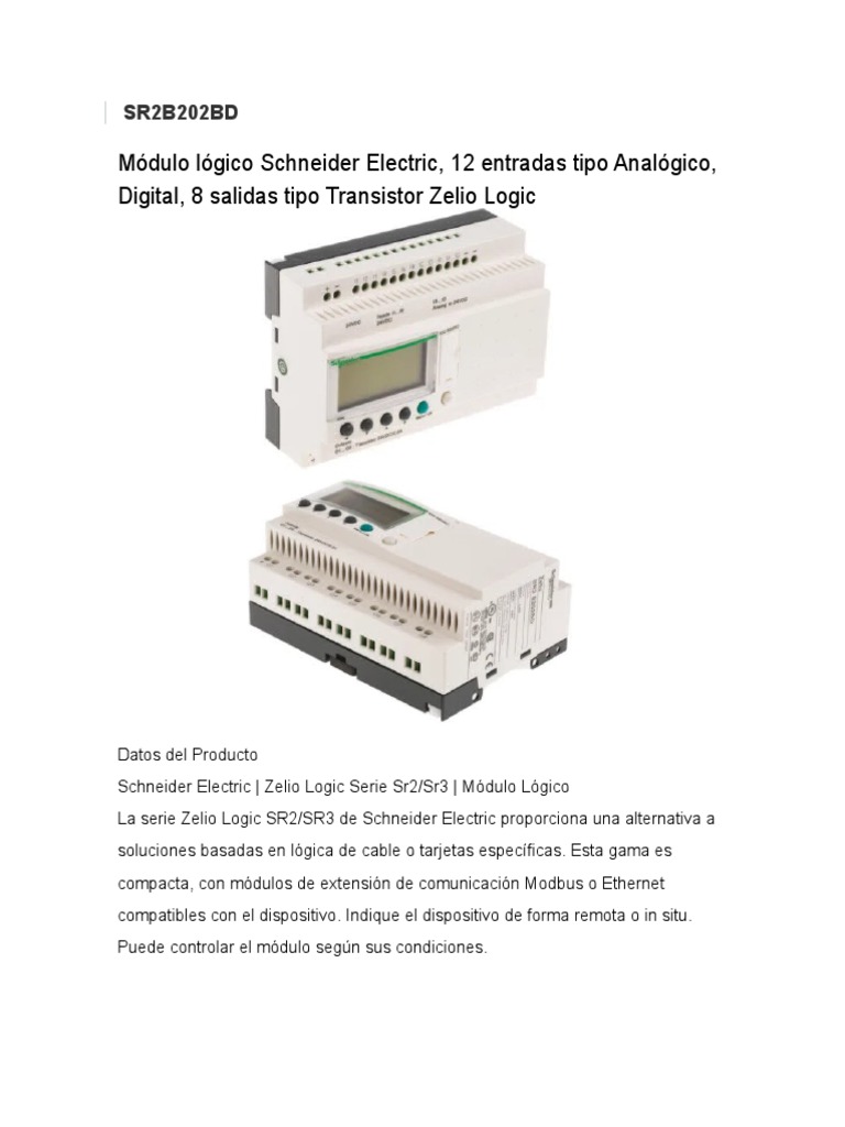 Módulo Lógico Schneider Electric, 12 Entradas Tipo Analógico, Digital ...
