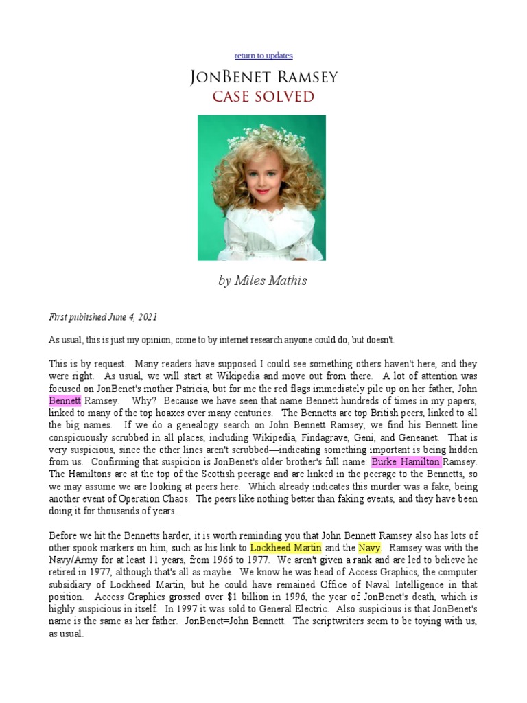 JonBenét Ramsey: Cased Closed | PDF | Crime & Violence | Crime Thriller