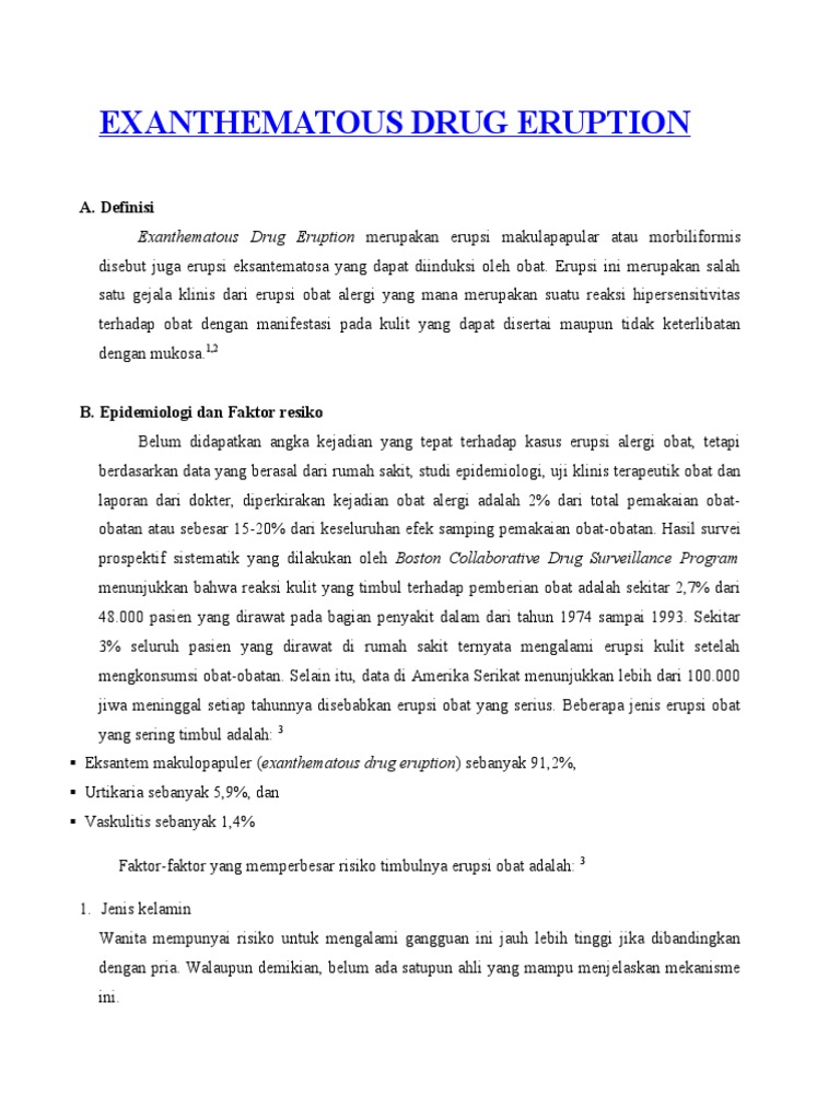 Exanthematous Drug Eruption | PDF