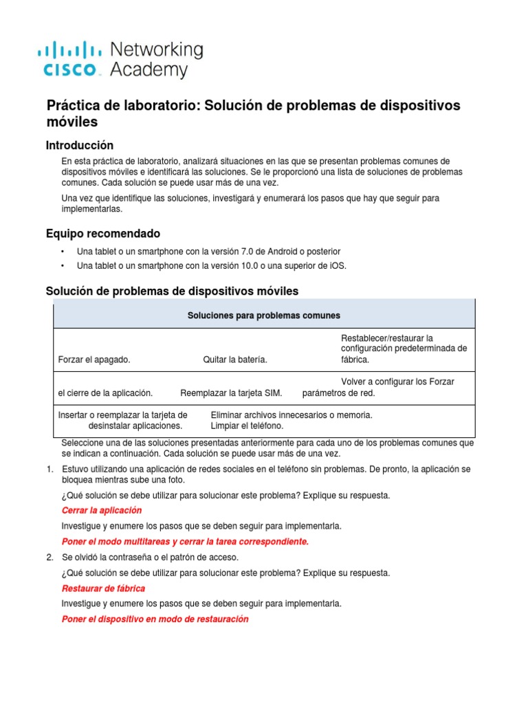 12.4.2.4 Lab - Troubleshoot Mobile Devices | PDF | Teléfonos móviles | Smartphone