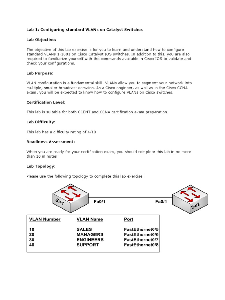 Configuring VLANs on Cisco Switches | PDF | Home & Garden | Computers