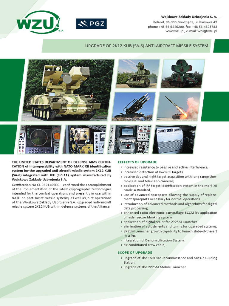 Upgrade SA 6 Anti Aircraft Missile System | PDF | Anti Aircraft Warfare ...