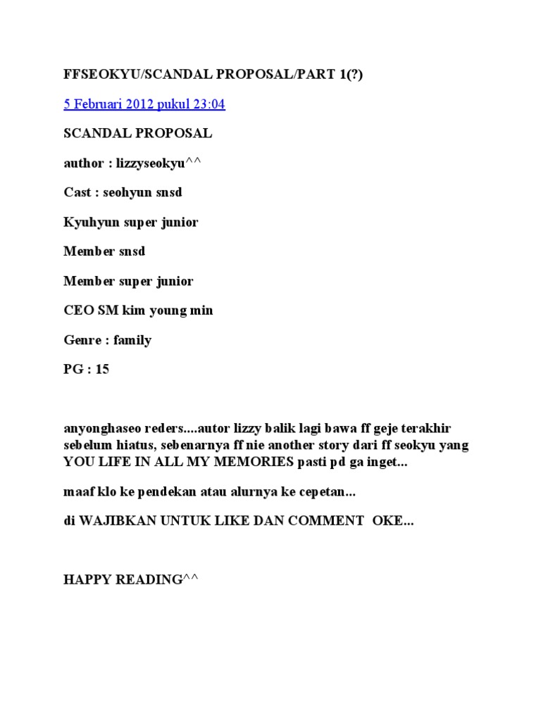 Proposal Scandal | PDF