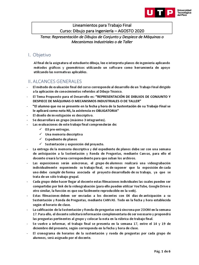 Lineamientos para Trabajo Final en Dibujo Técnico | PDF | Software ...