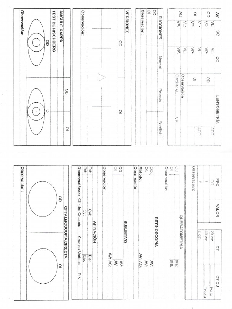 Historia Clínica de Optometría | PDF