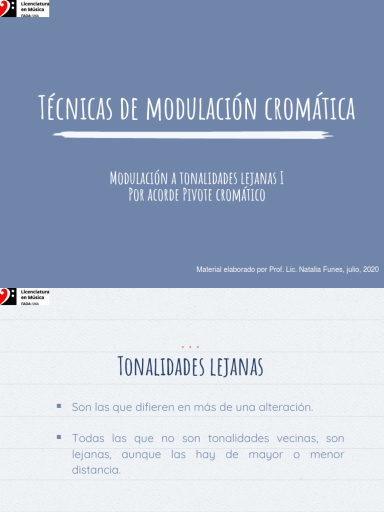 6 - Técnicas de Modulación Cromática - Modulación A Tonalidades Lejanas ...
