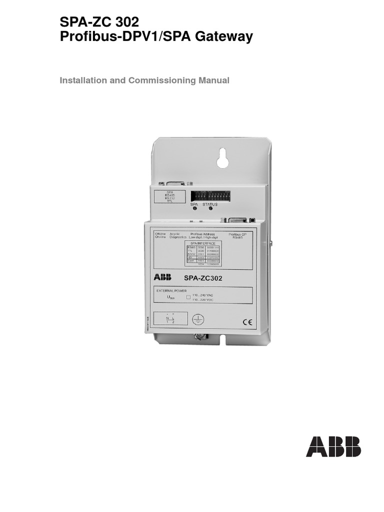 SPA-ZC 302 Profibus-DPV1/SPA Gateway: Installation and Commissioning Manual | PDF | Microsoft ...