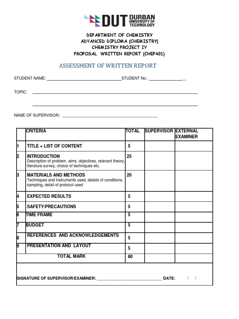 Guidelines For Written Assessment-Ad Diploma Project Proposal | PDF ...