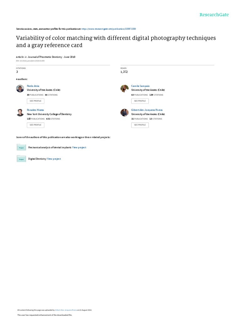 Variability of Color Matching With Different Digital Photography ...