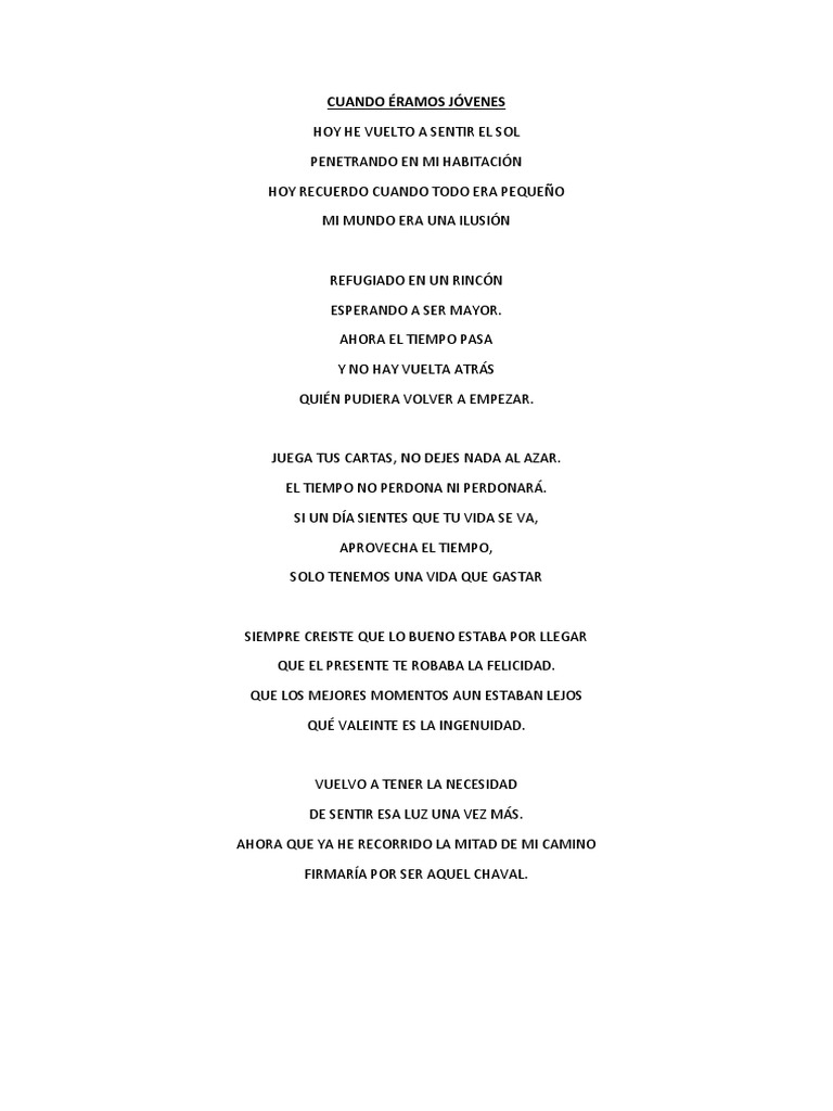 06.-Cuando Eramos Jovenes | PDF | Poesía