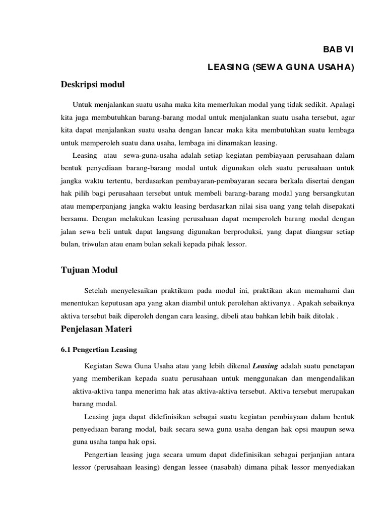 Contoh Gambar Leasing dan Analisis | PDF | Bisnis | Pengelolaan ...