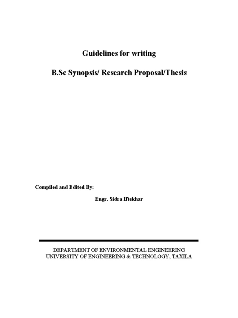 Guidelines Writing BSC Synopsis Research Proposal | PDF | Chemical ...