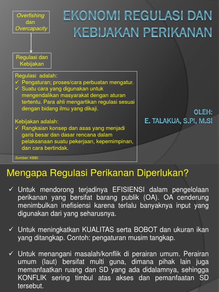 Kebijakan dan Regulasi Perikanan | PDF