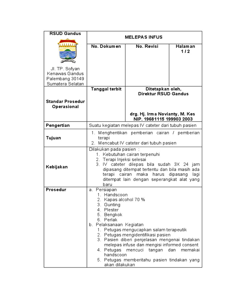 Melepas Infus | PDF