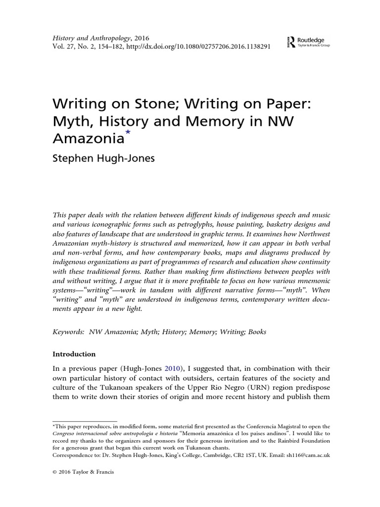 Hugh Jones - Writing On Stone Writing On Paper | PDF | Narrative | Time