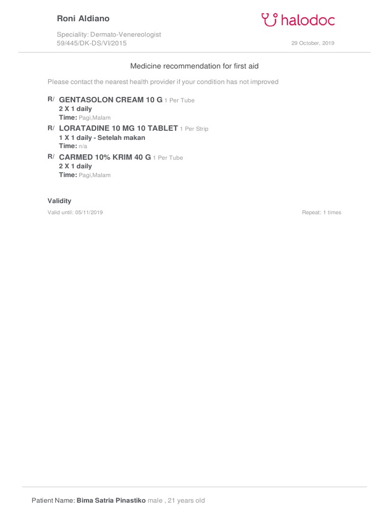 Roni Aldiano: Gentasolon Cream 10 G | PDF