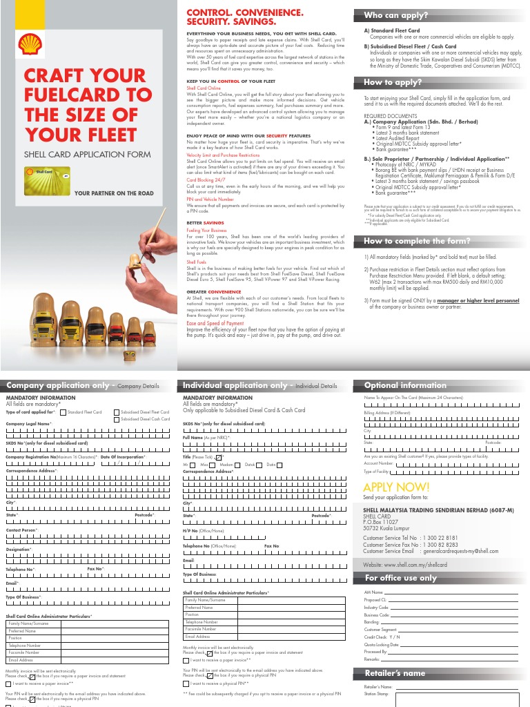 Shell Card Application v1 16 | PDF | Economies | Business