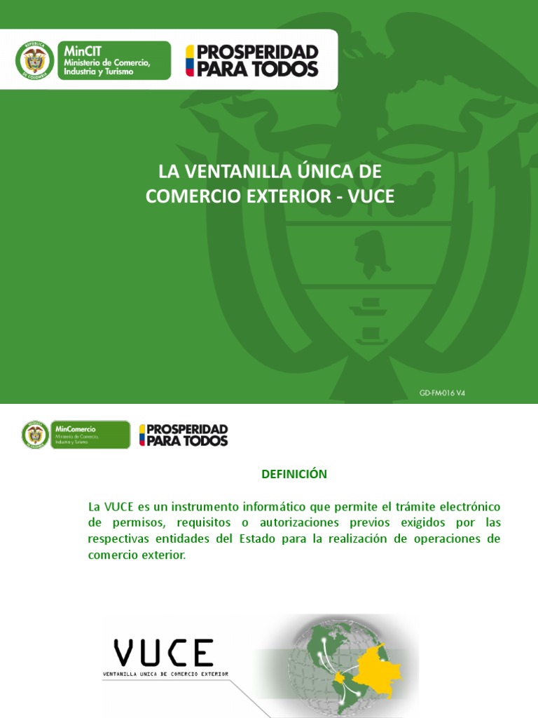 La Ventanilla Unica de Comercio Exterior Vuce | PDF | El comercio internacional | Administración ...