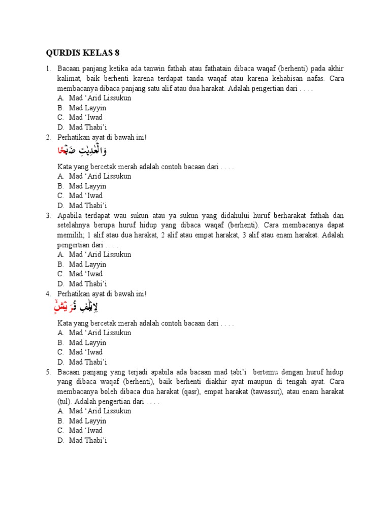 Qurdis Kelas 8 | PDF