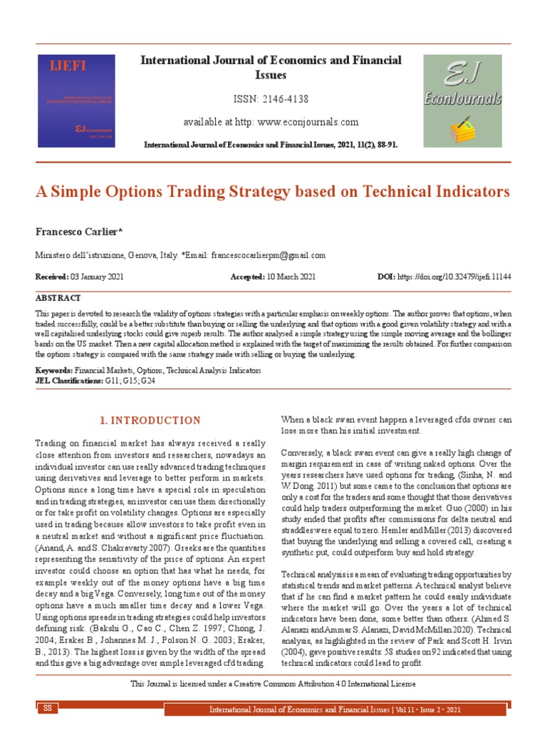 Simple Options Trading Strategy Analysis | PDF | Greeks (Finance ...