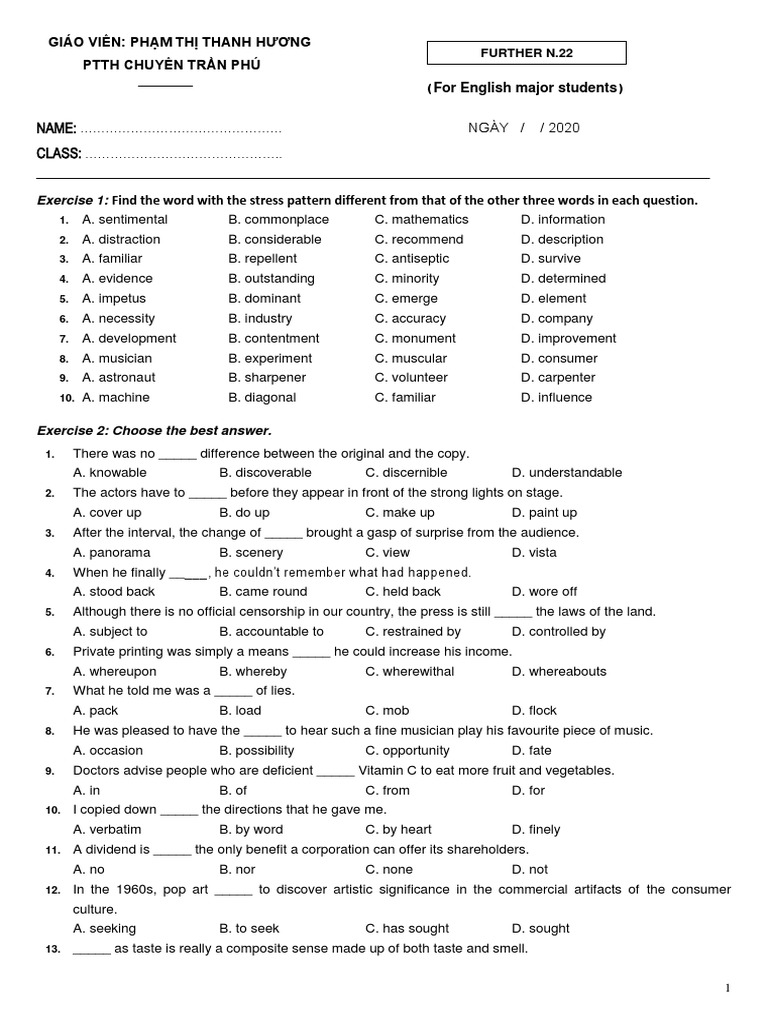 Stress patterns in English words | PDF
