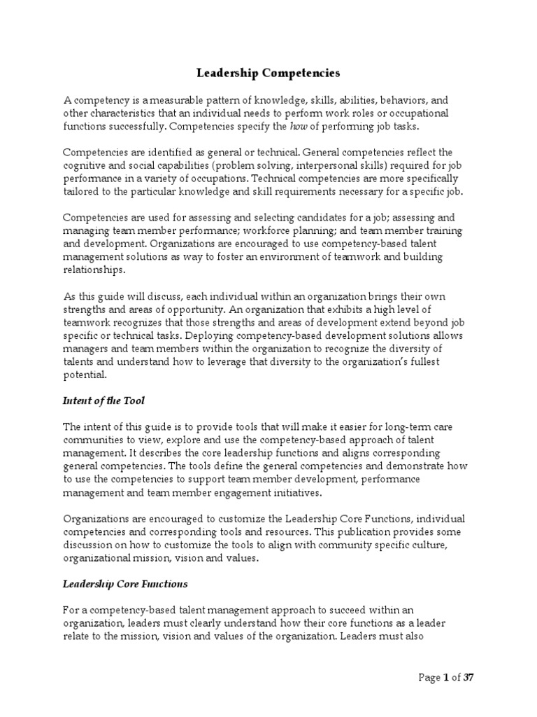 5 P.5 Leadership Competencies | PDF | Competence (Human Resources ...