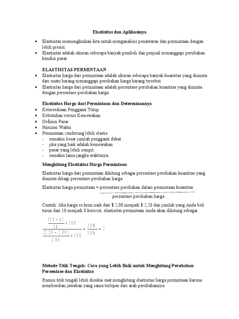 Elastisitas Dan Aplikasinya | PDF