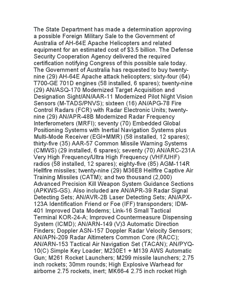 Apache | PDF | Radar | Military Technology