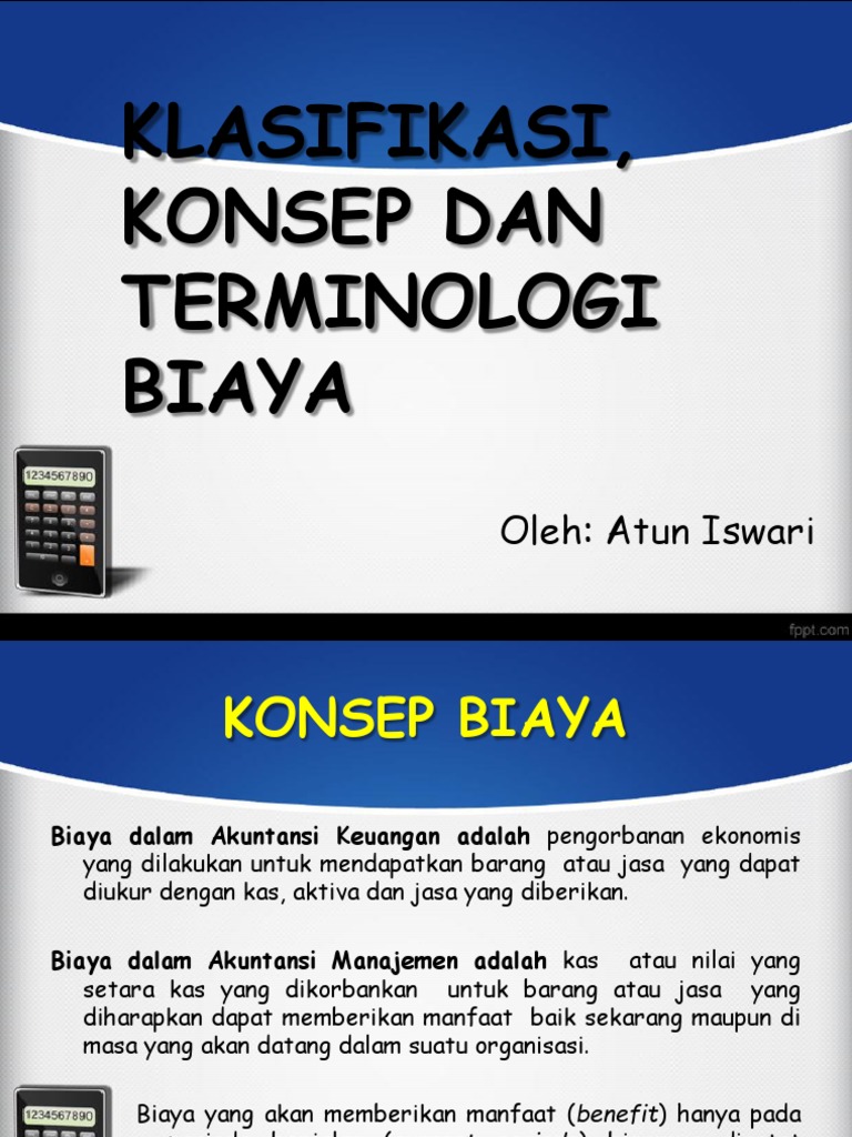 Klasifikasi, Konsep Dan Terminologi Biaya | PDF
