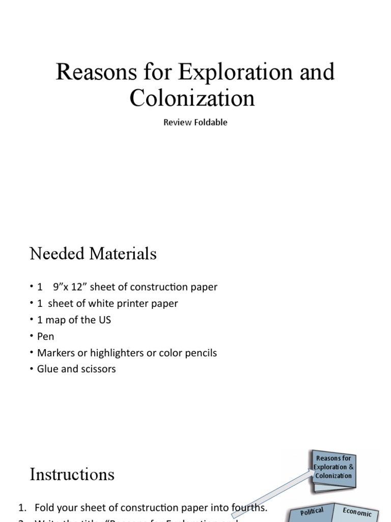 Exploration and Colonization Reasons | PDF | Colonialism | Exploration