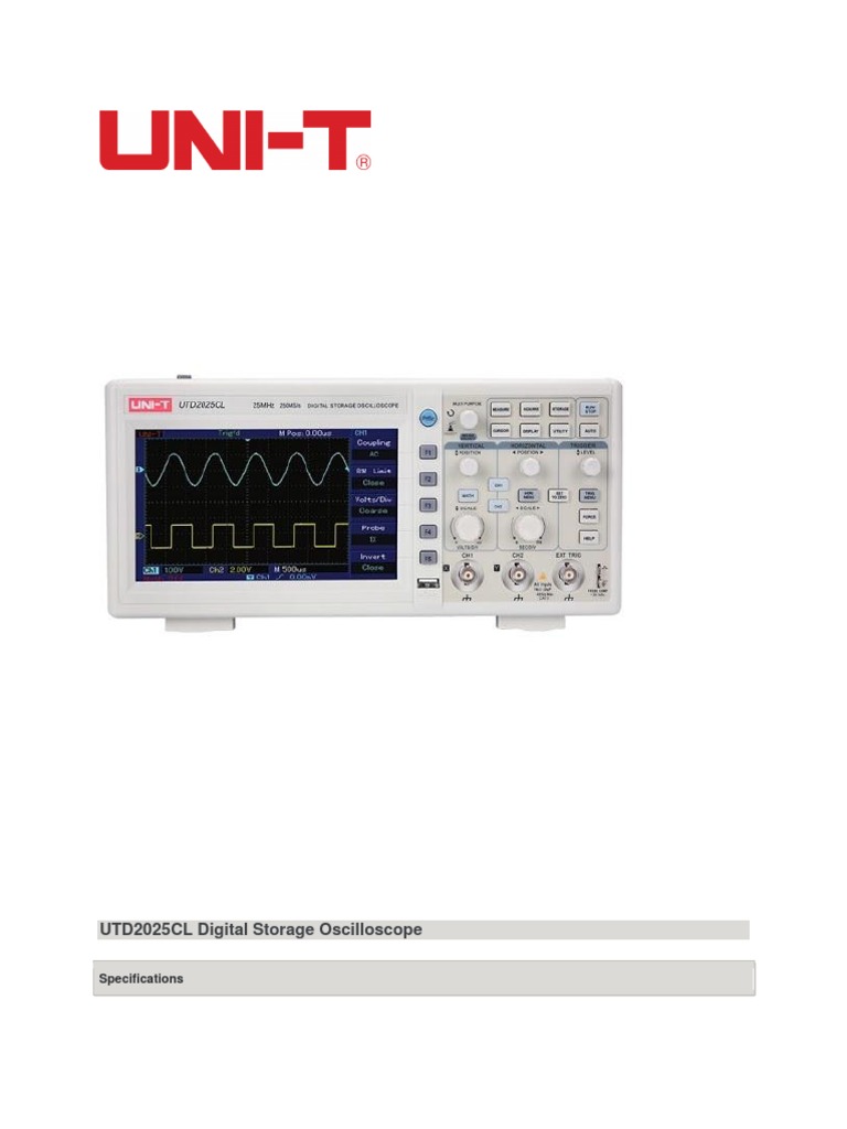 Digital Storage Oscilloscope UNI-T UTD2025CL Datasheet | PDF