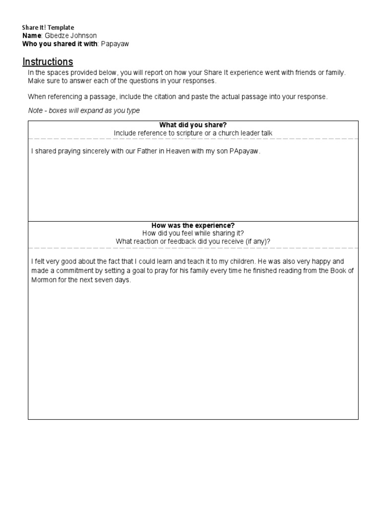 Instructions: Note - Boxes Will Expand As You Type | PDF