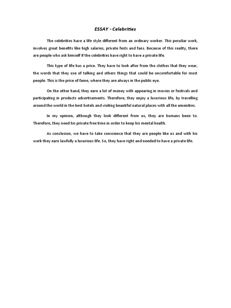 Essay - Celebrities - Nicolás Ventre | PDF