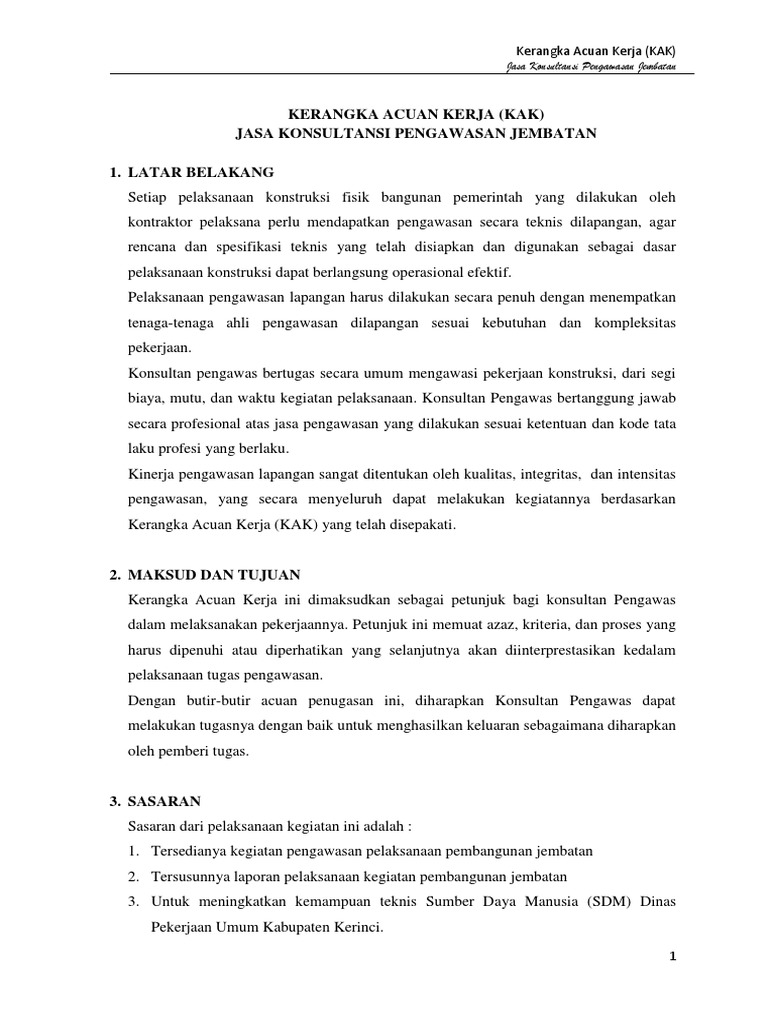 Kak Pengawasan Jembatan 2016 | PDF | Teknologi & Rekayasa | Komputer