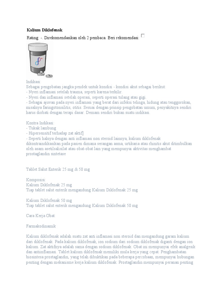 Kalium Diklofenak | PDF