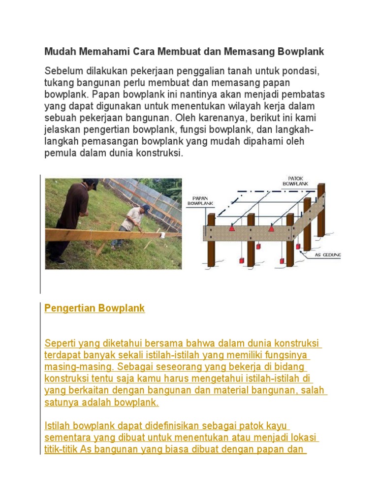 Cara Pasang Bowplank untuk Pemula | PDF
