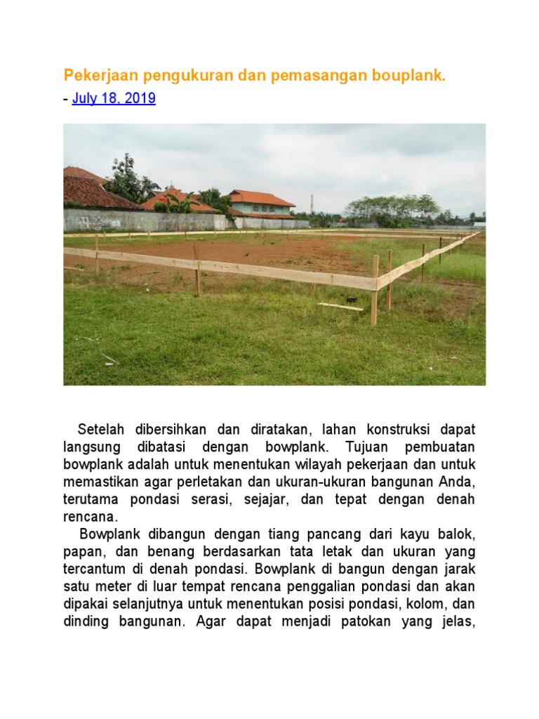Pemasangan dan Pengukuran Bowplank | PDF | Griya & Taman | Seni