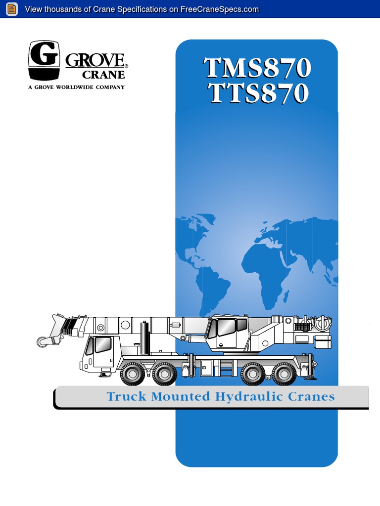 Grove TMS870 Crane Specifications | PDF | Crane (Machine) | Steering