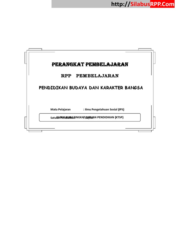 RPP IPS SD: Lingkungan dan Kerja Sama | PDF