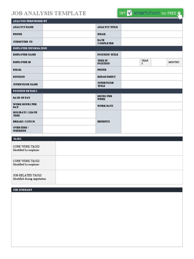Job Analysis Sample | PDF | Employment | Employee