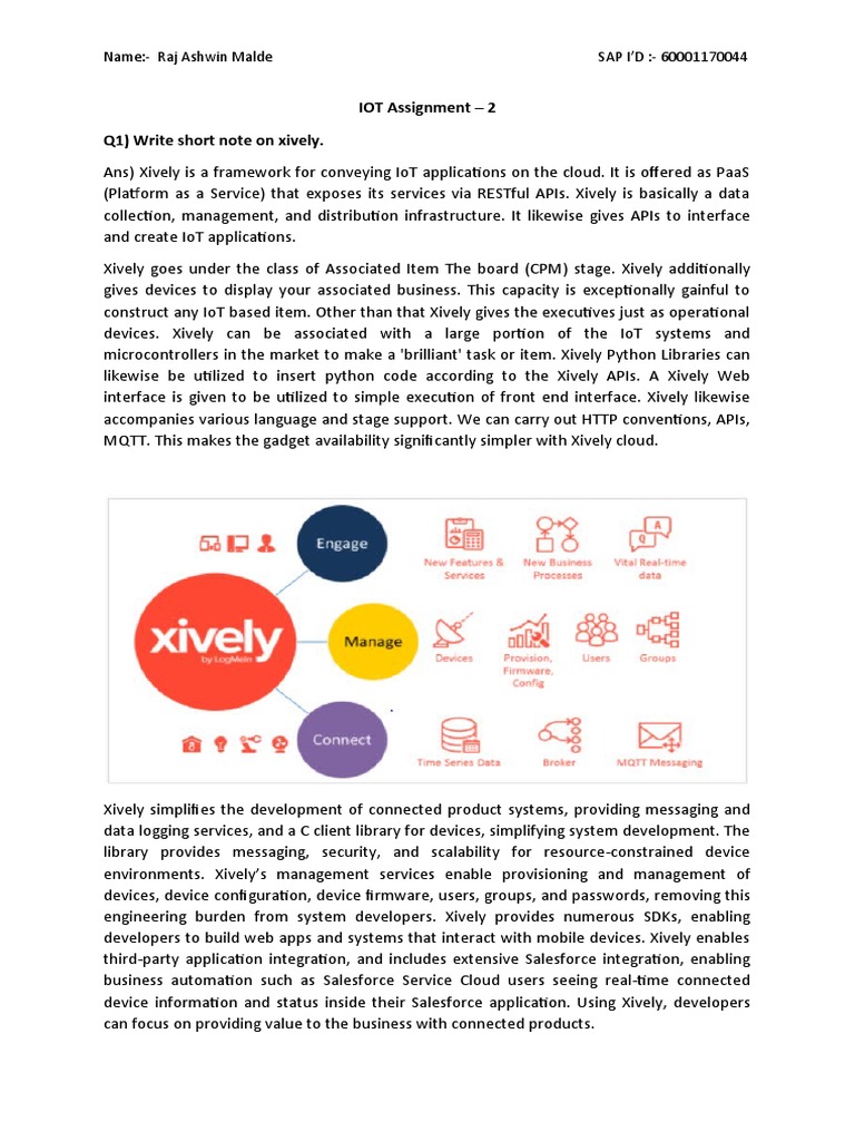 IOT Assignment - 2 Q1) Write Short Note On Xively | PDF | Amazon Web ...