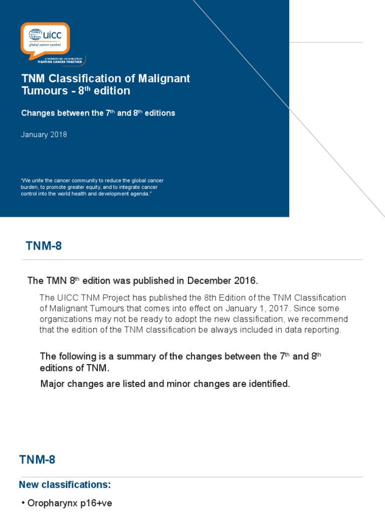 TNM Classification of Malignant Tumours - 8 Edition: Changes Between ...