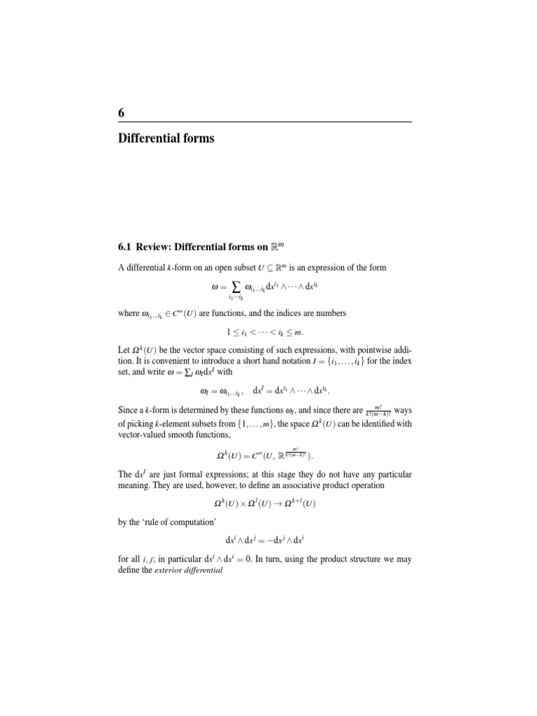 6.1 Review: Differential Forms On R | PDF | Differential Form ...