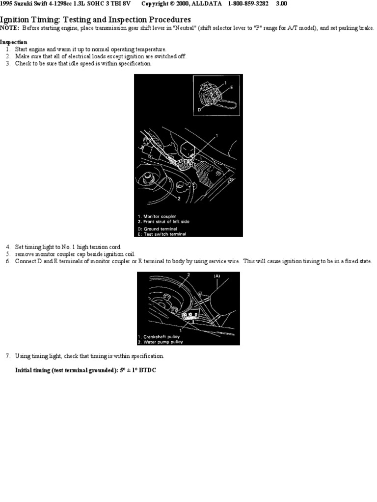 Ajuste Avance Swift 1.3 L Tbi | PDF | Technology & Engineering